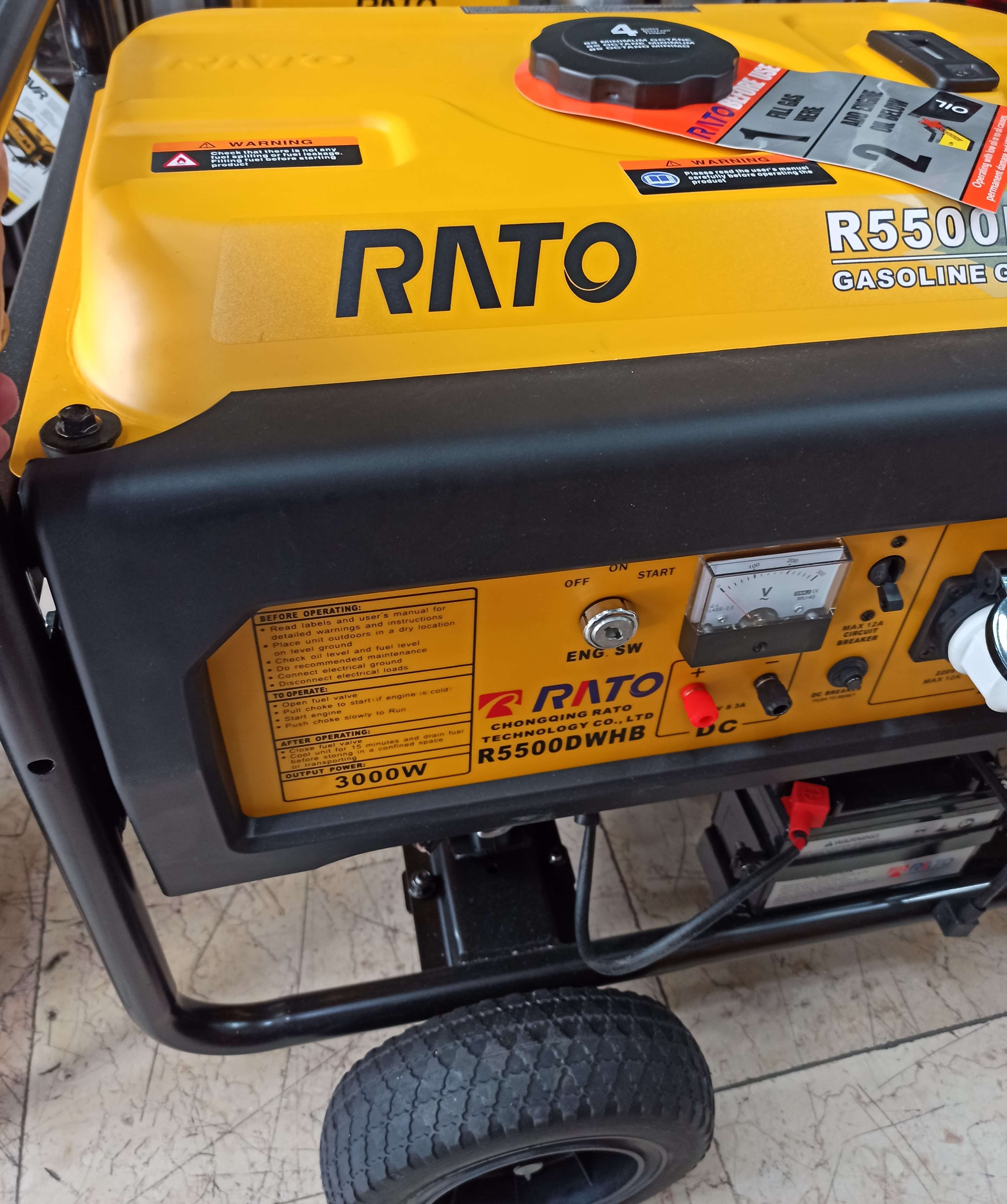 موتور برق راتو ۵۵۰۰ با چرخ و دسته | بنزینی | بهمراه باتری |RATO R5500DWHB+ | بررسی و مقایسه ...